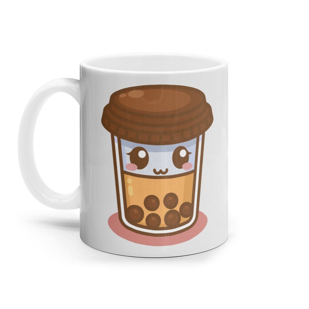 Kawaii Bubble Tea Mug Clipart Boba - Drinks - Smiley Faces Cute Mug ...