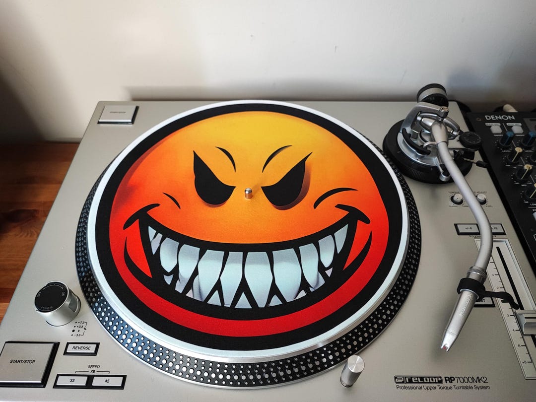 Acid House Rave Smiley Face Slipmat 12" for Hifi or DJ Turntable 12 ...
