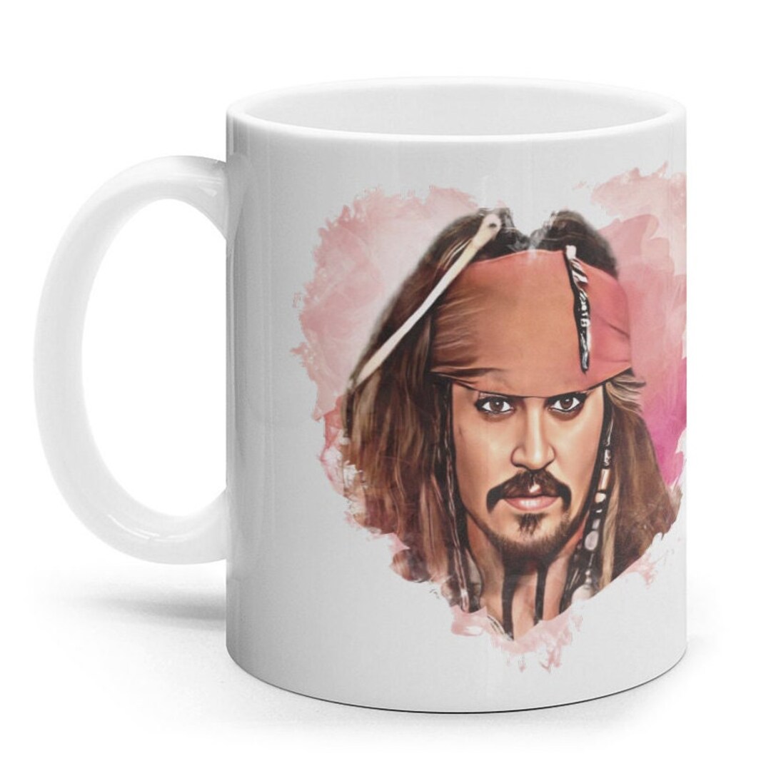 Johnny Depp Mug Captain Jack Sparrow Love Heart Mug Johnny Depp Lovers ...
