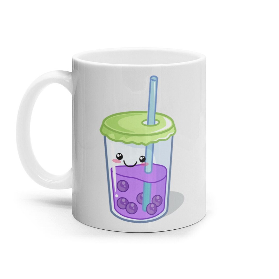 Kawaii Bubble Tea Mug: Smiley Face Boba Cup - Etsy