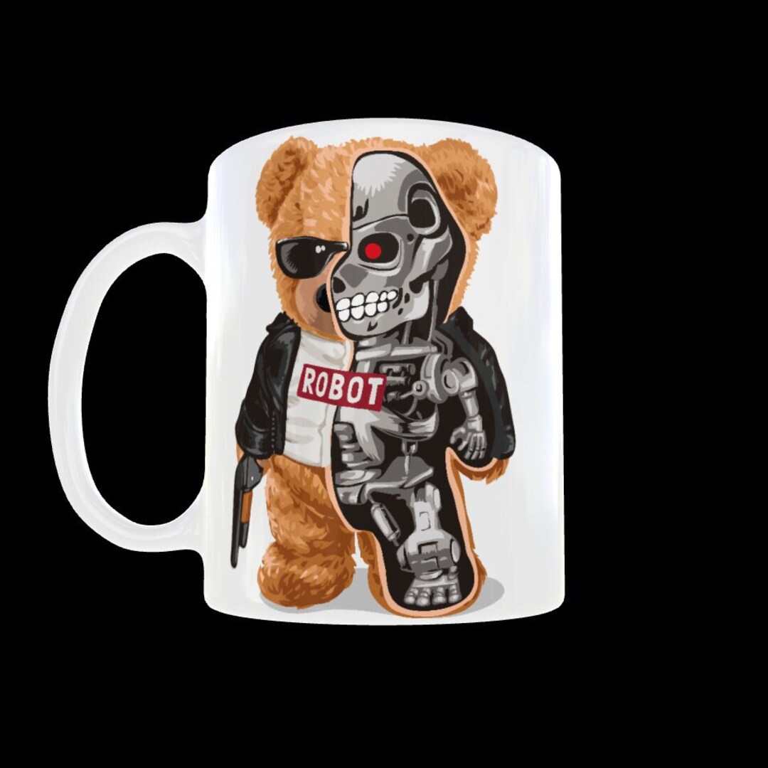 Terminator Robot Bear Mug Cartoon Robot Bear Mug Bear Mug Cool Bear Mug ...