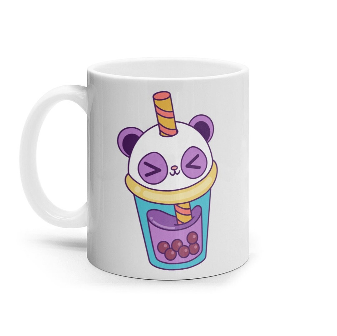 Kawaii Bubble Tea Mug Clipart Boba Drinks Cup Smiley Faces Cute Mug ...