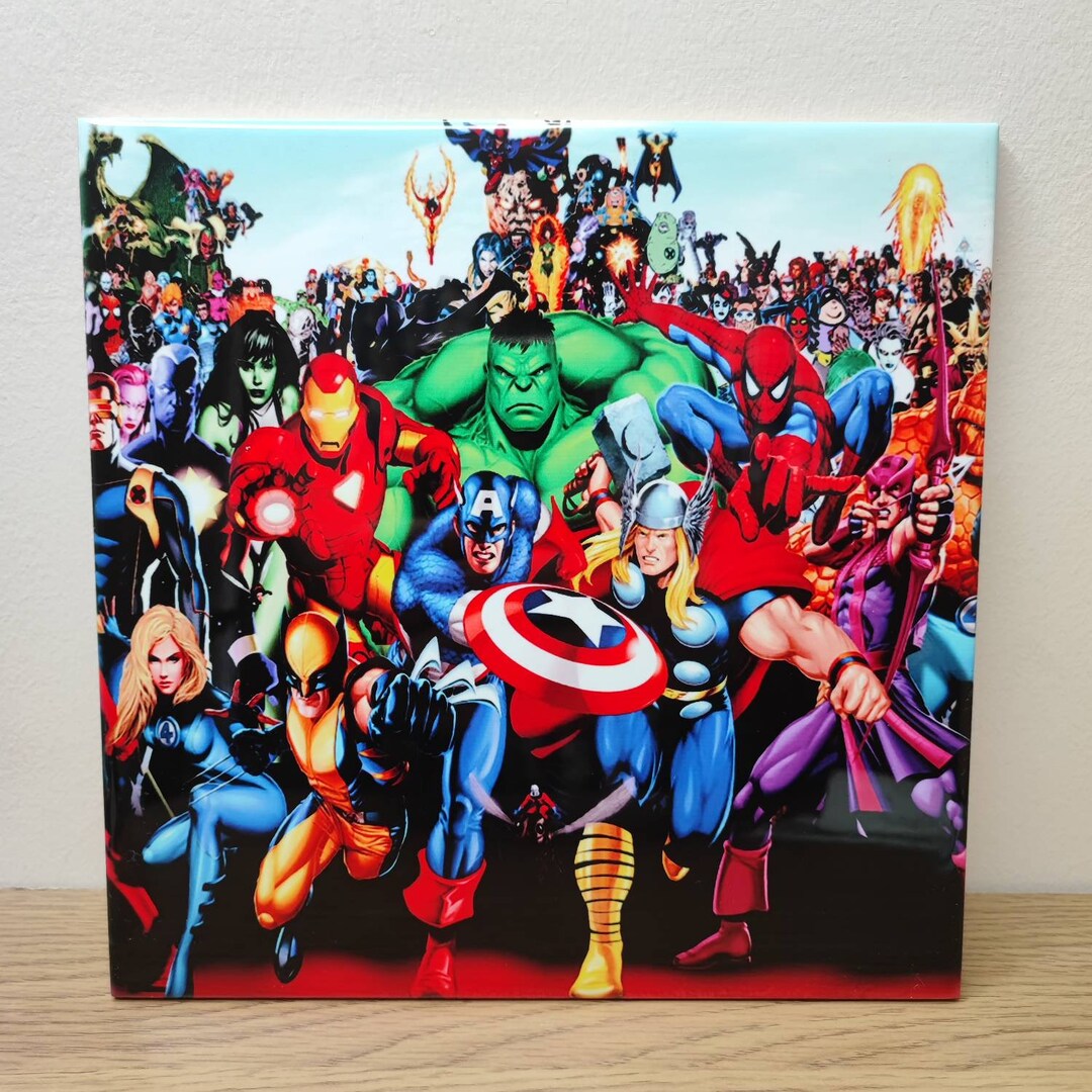 Marvel Comic Characters Ceramic Tile Wall Art Beautiful Vintage Marvel ...