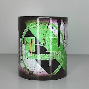 Kawasaki Motorbike Mug Kawasaki Coffee Mug Oil Can Mug, Motorbike Mug ...