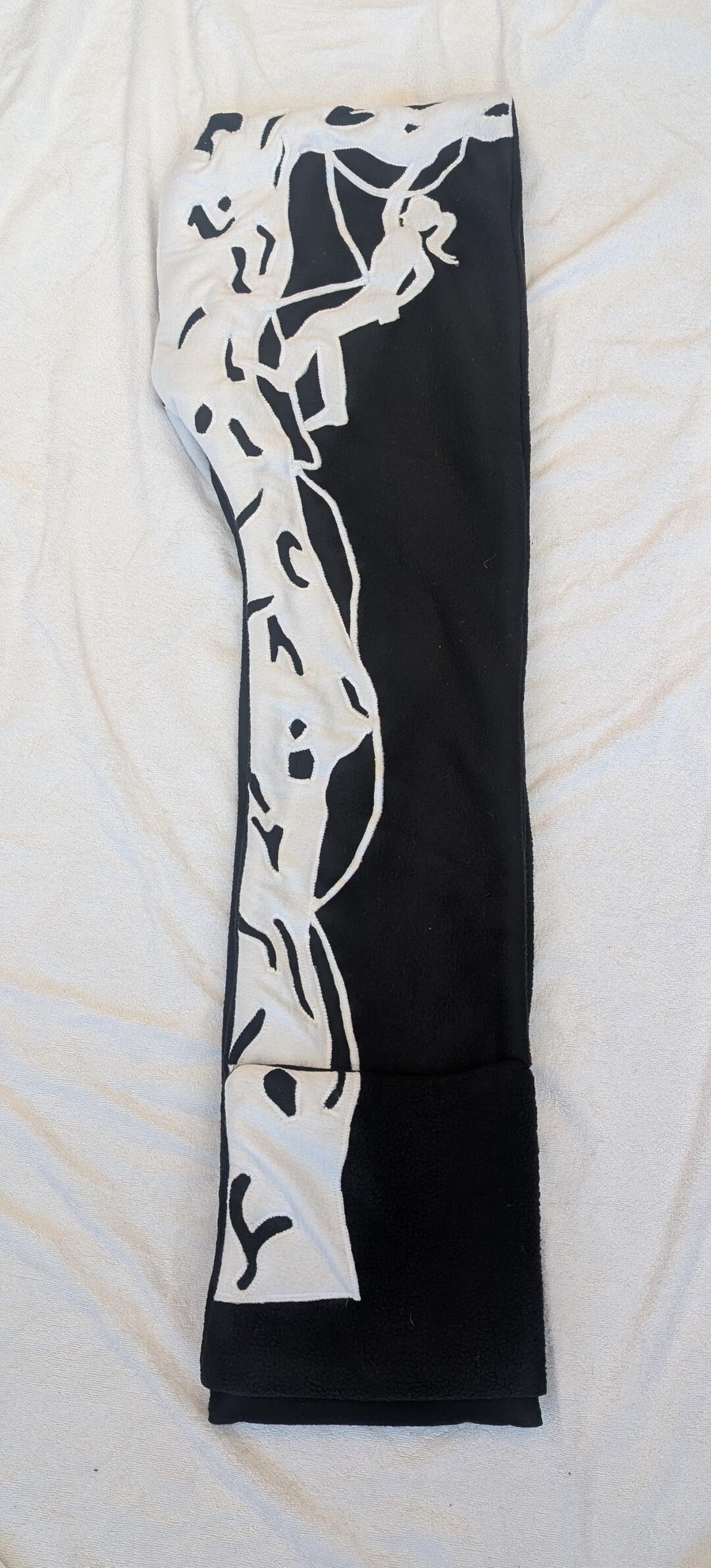 Climbers Applique Pattern Hooded Scarf – One-of-a-kind Handmade Fleece ...