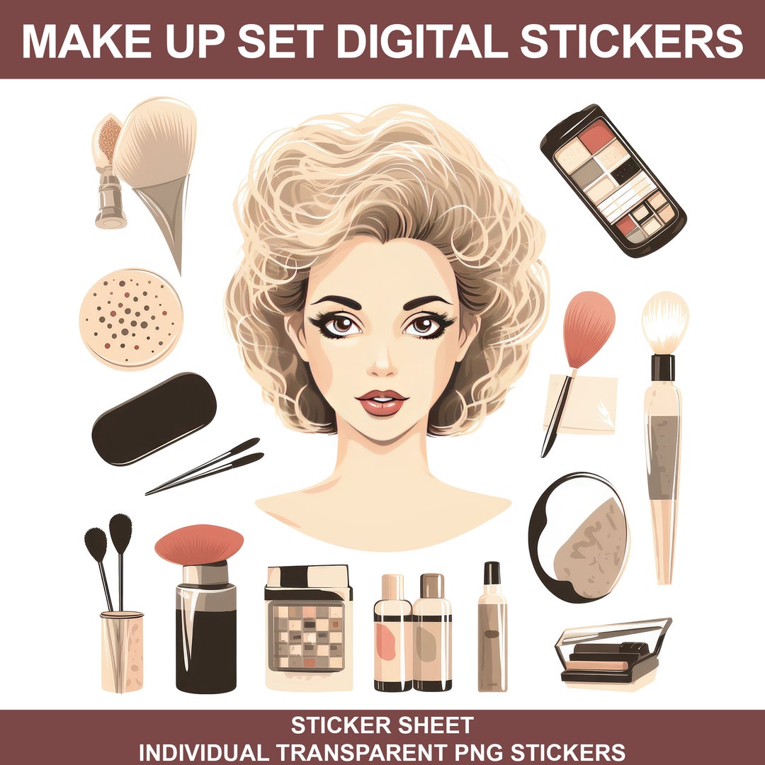 Make up Digital Stickers, Makeup Png Sublimation, Makeup Artist Png ...