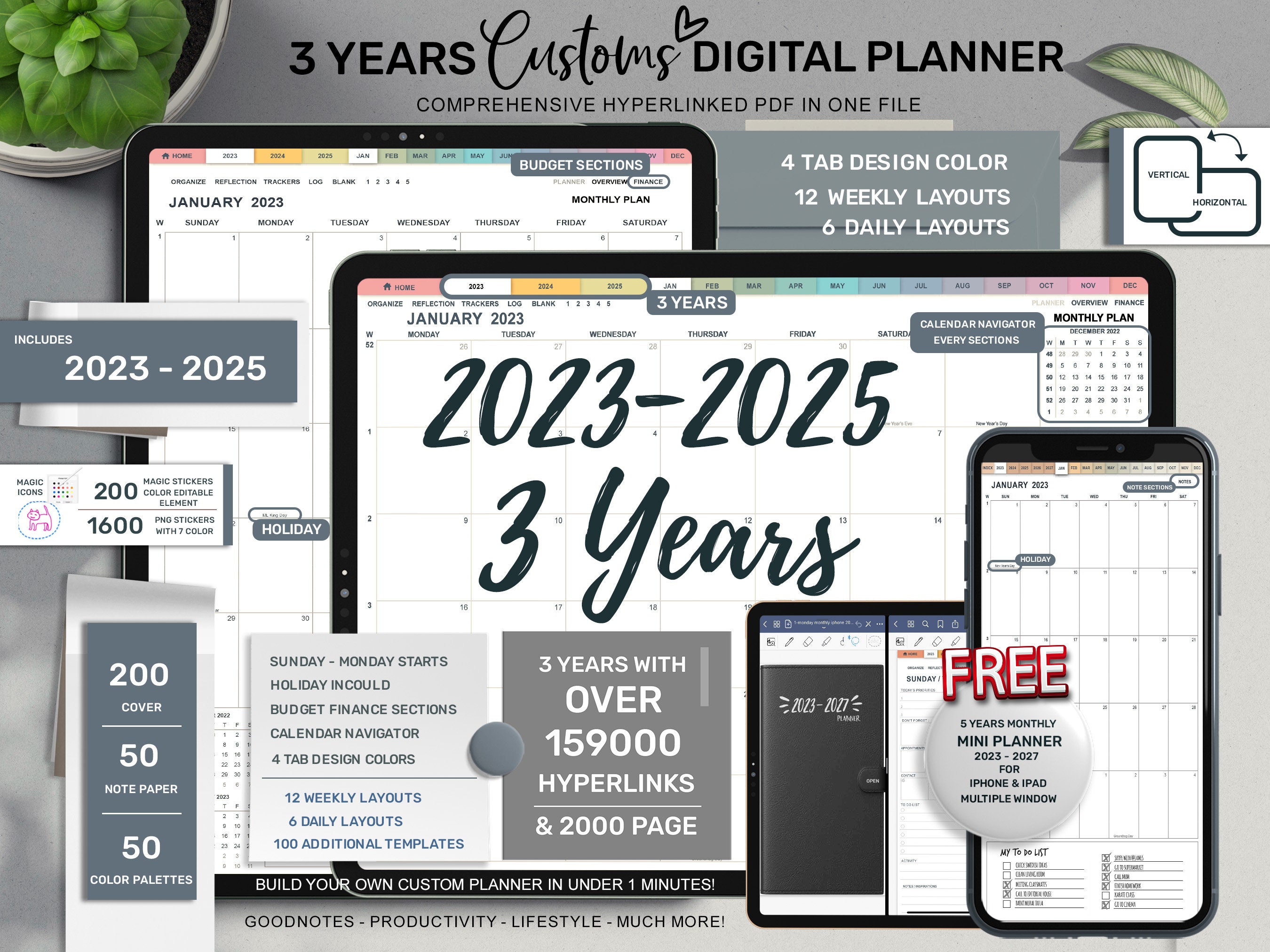 Digital Planner Goodnotes Ipad Planner Digital Journal - Etsy