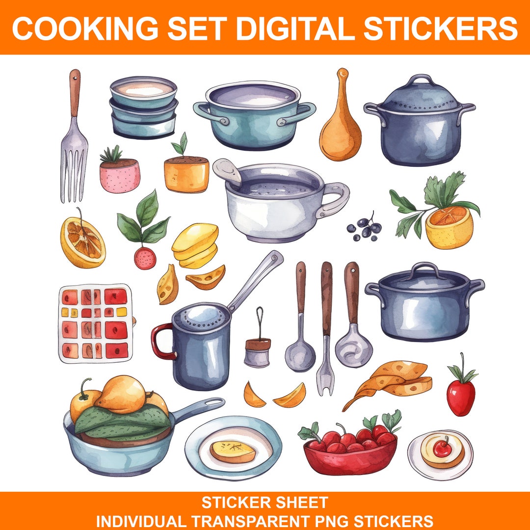 Kitchen PNG Files, Vintage Kitchen Items, Cooking Stickers, Cookware ...
