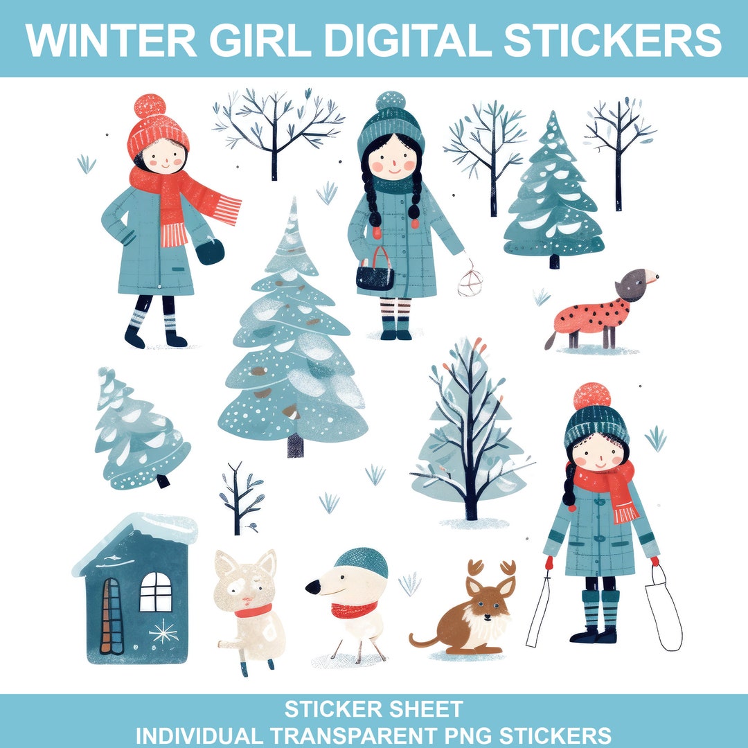 Winter Girl Clipart, Watercolor Christmas Tree, Winter Watercolor ...
