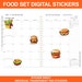 Food Digital Stickers, Food Sticker Sheet, Hamburger PNG, French Fries ...