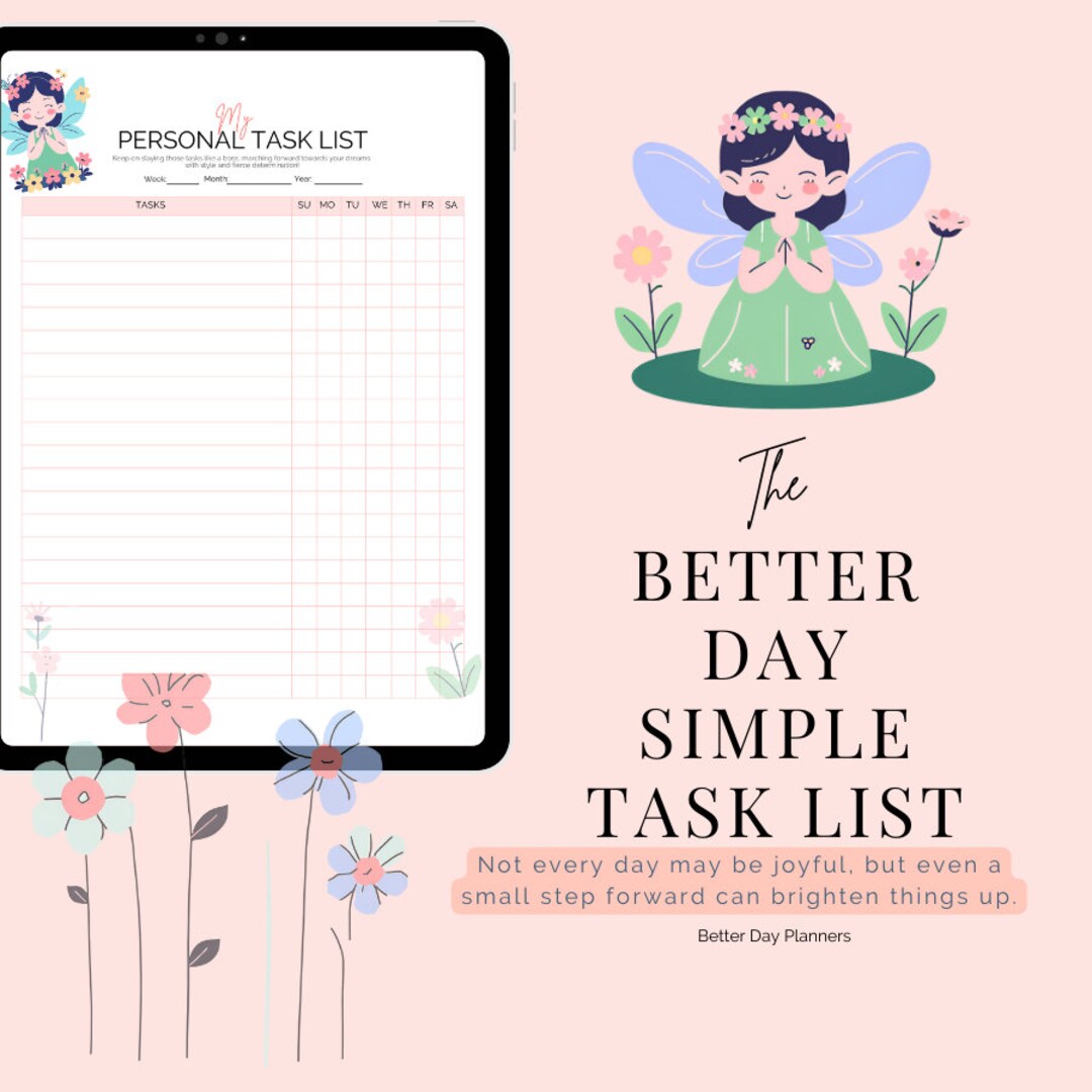 Simple Daily Task List Planner, Task List, Task Planner, ADHD Planner ...