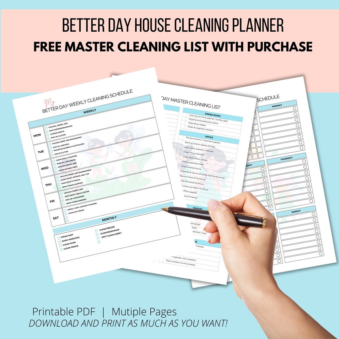 House Cleaning Planner, House Cleaning List, House Cleaning Schedule, House Cleaning Master List ...