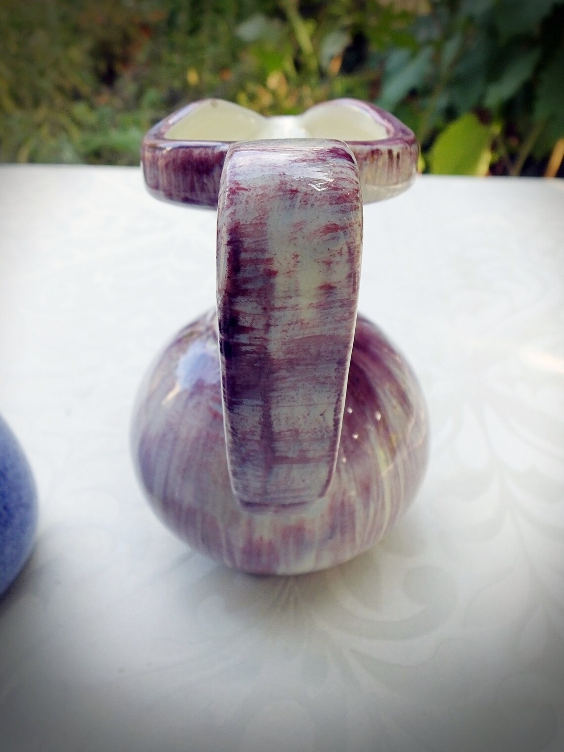 Set of Small Vases or Pots and a Jug Textured Ceramic - Plum Dry Brush ...