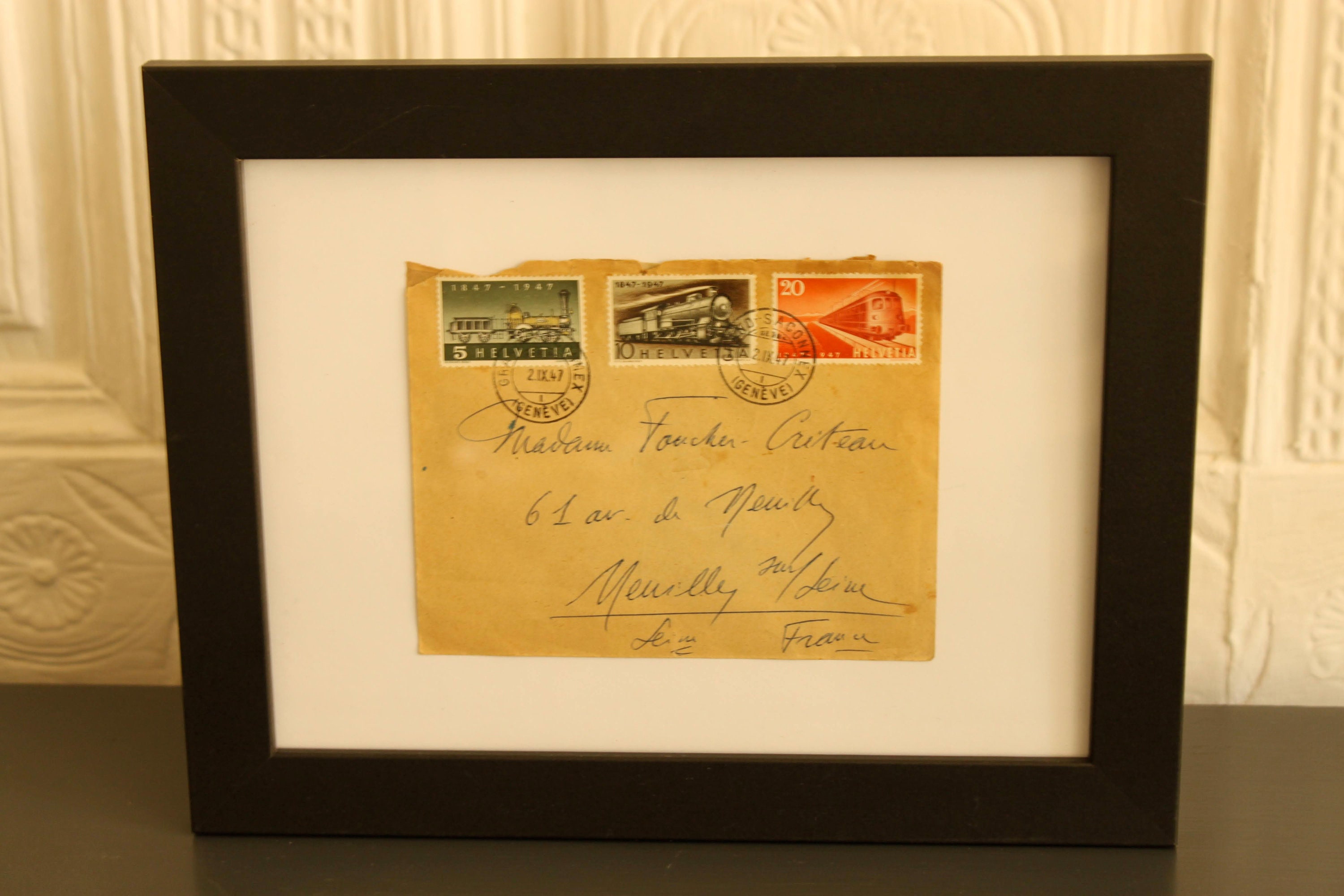 1847-1947 Swiss helvetia Correspondence Envelope With 3 Stamps ...