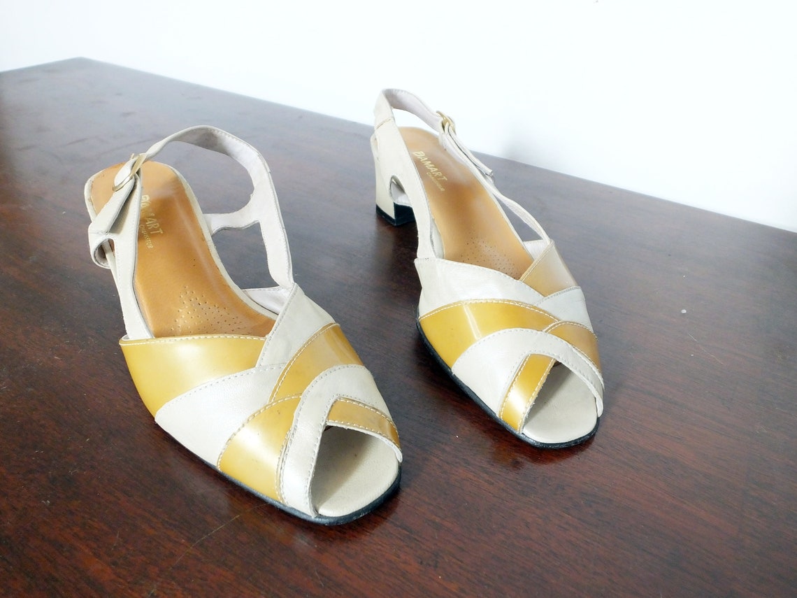 1960s/ 1950s Mod Vintage Damart French Swing Back Sandals - Antique ...