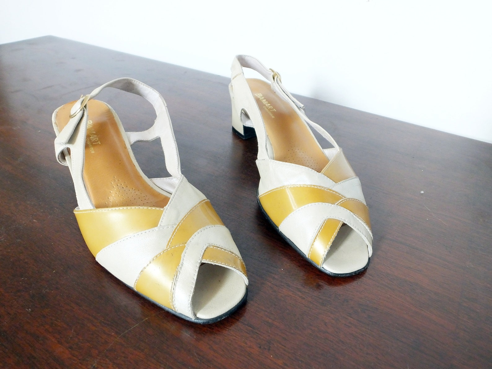 1960s/ 1950s Mod Vintage Damart French Swing Back Sandals - Antique ...