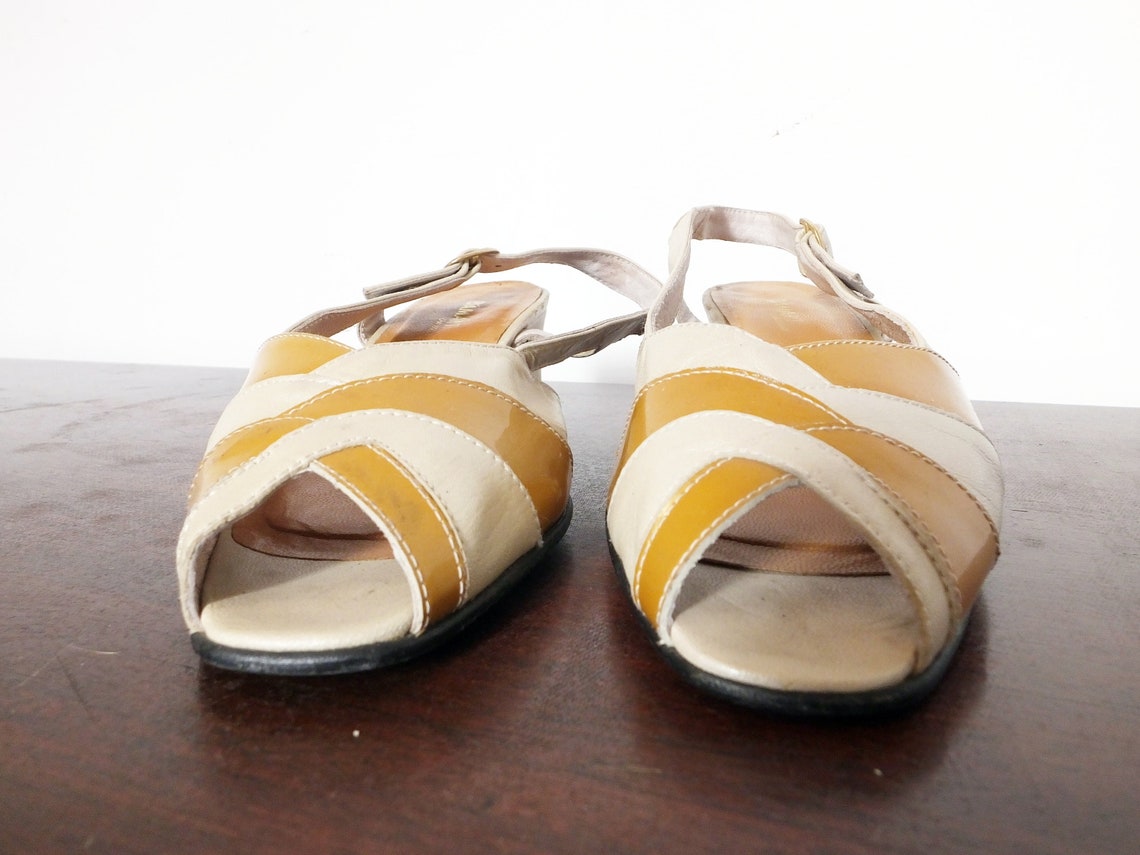 1960s/ 1950s Mod Vintage Damart French Swing Back Sandals - Antique ...
