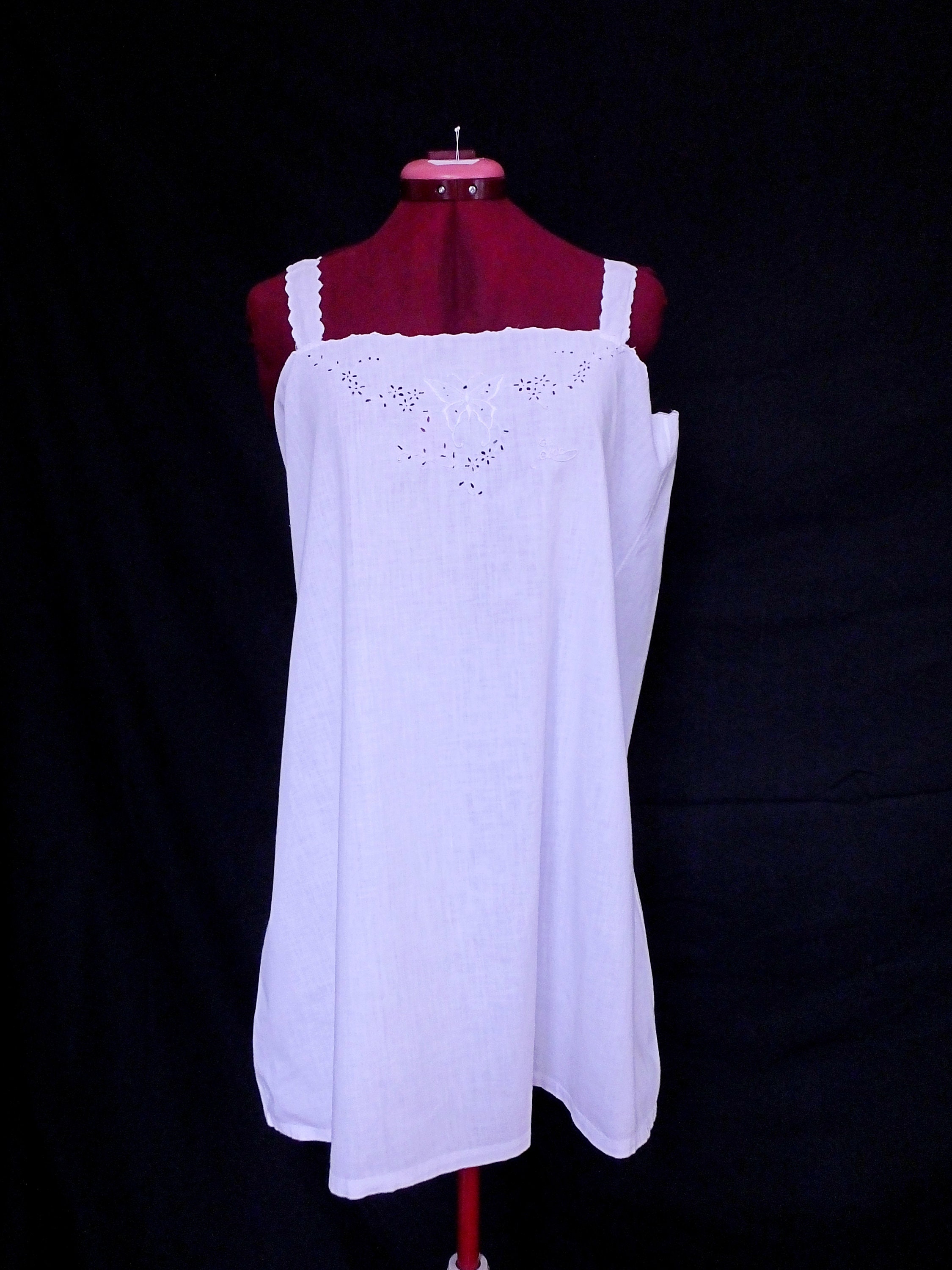 Victorian Handmade Hand Embroidered French Nighty - Butterfly Motif ...