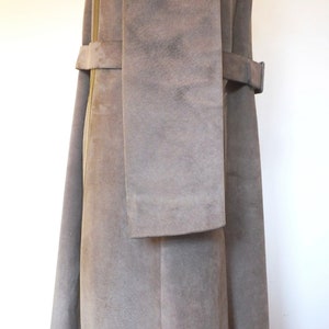 1970s French Suede Taupe Overcoat With Fox Fur Collar, Padded Lining ...