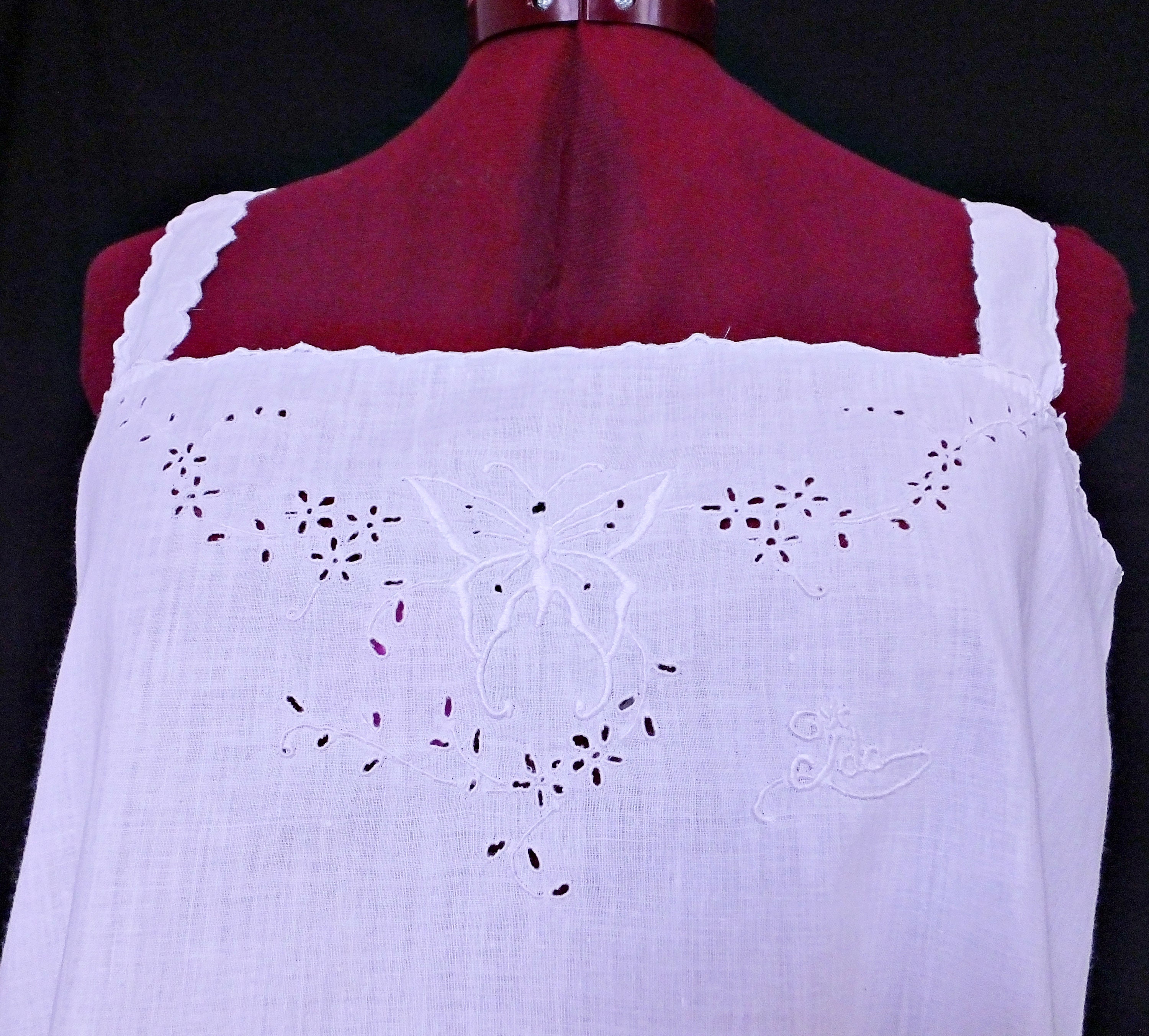 Victorian Handmade Hand Embroidered French Nighty - Butterfly Motif ...