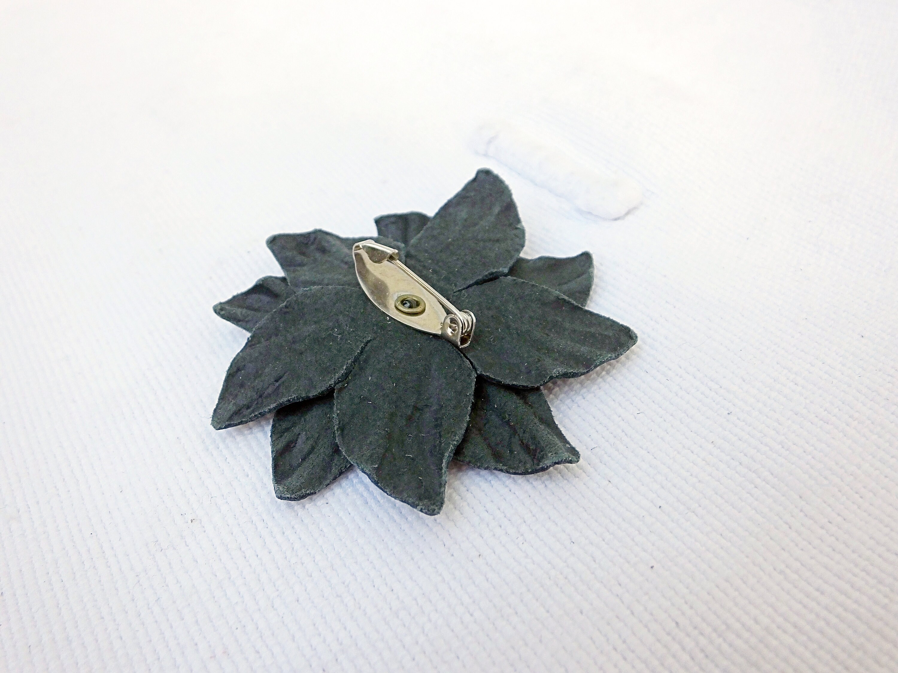 Vintage Italian Artisan Made Leather Brooch or Pin - Four Colors ...
