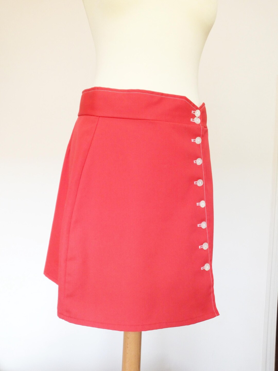 1960s Mod Mini Skirt A Line - Authentic, Pristine Condition, True Red ...