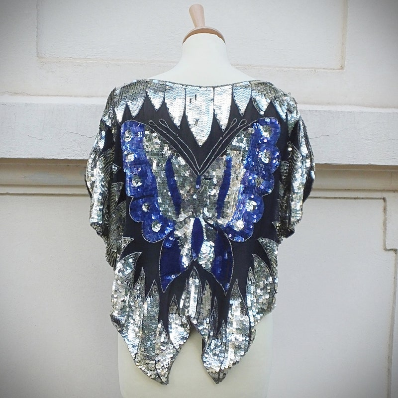 Sequin Butterfly Top - Etsy