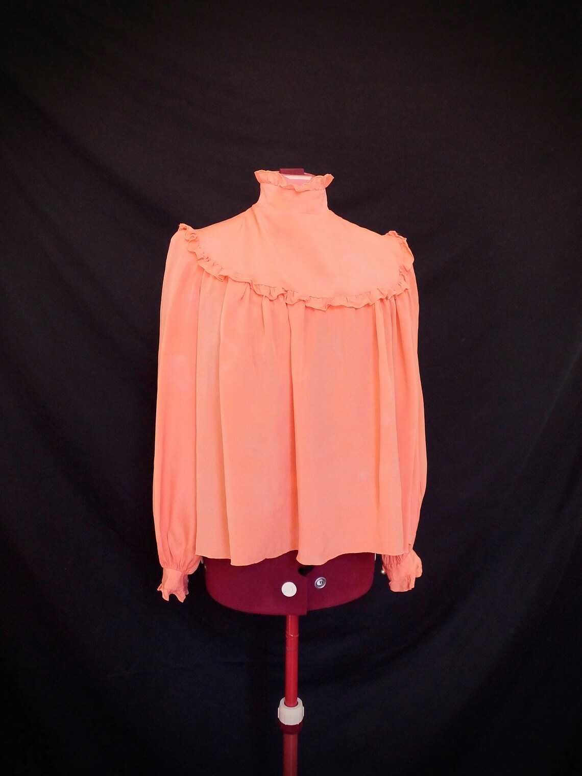 1950s Russian/soviet Silk Blouse - Victorian Style - Salmon Colored ...