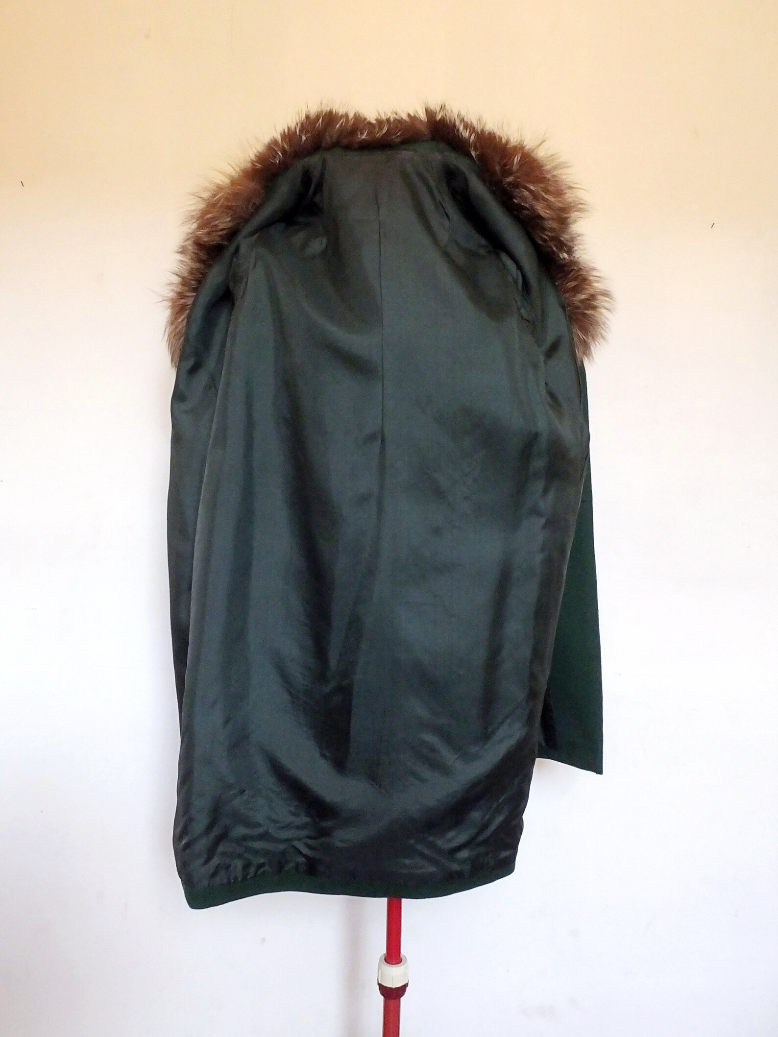 Early 70s Size S/M Vintage French Forest Green Wool Overcoat - Above ...