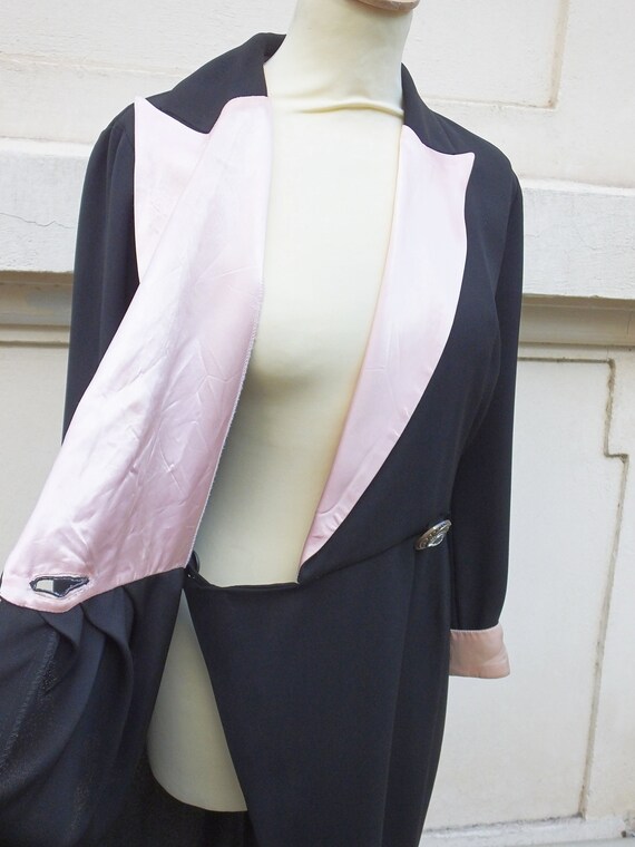 Elegant 1980s Therese Baumaire Paris wrap dress, Made… - Gem