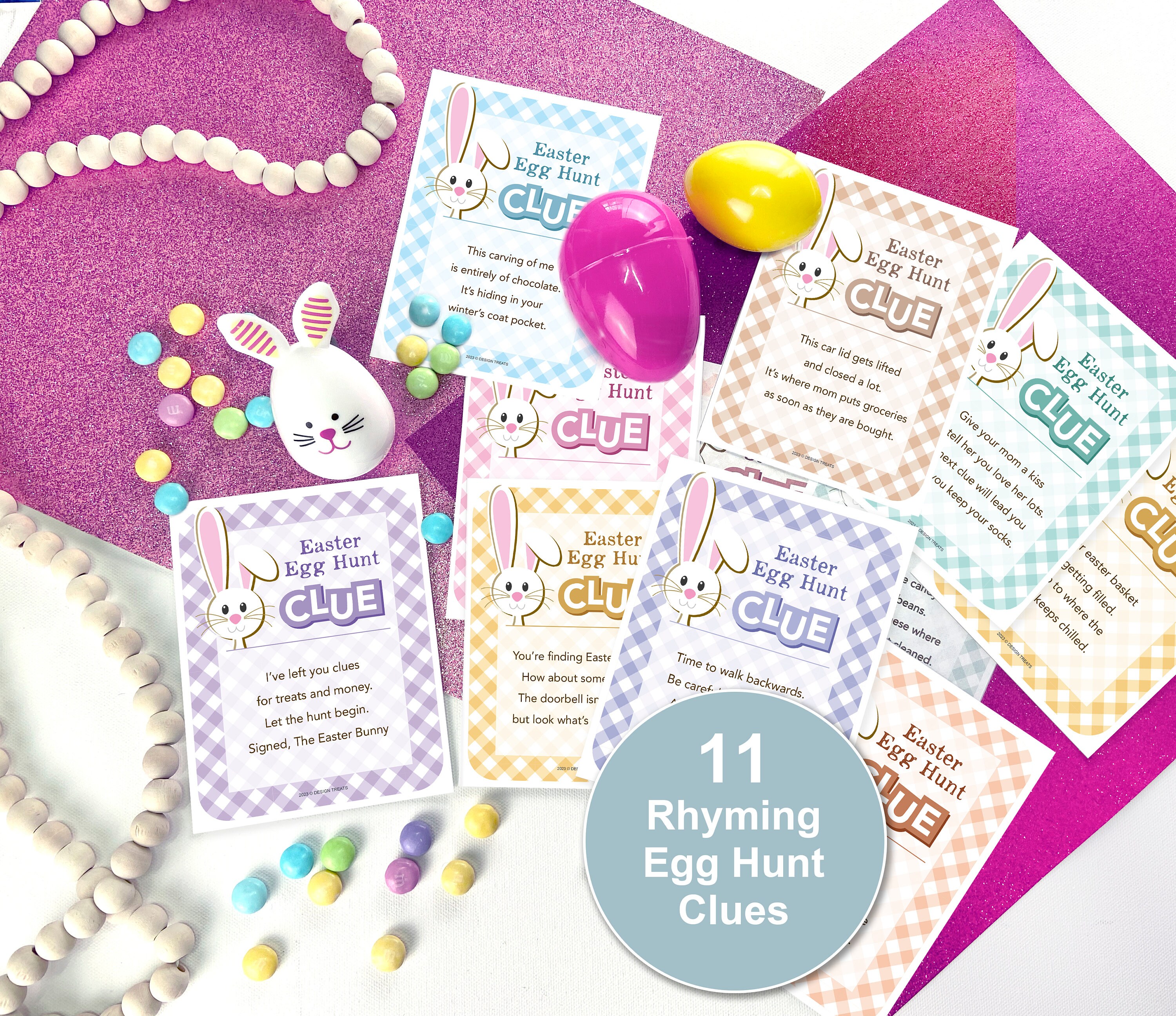 Easter Egg Scavenger Hunt Clue Cards Indoor Easter Game Treasure Hunt ...
