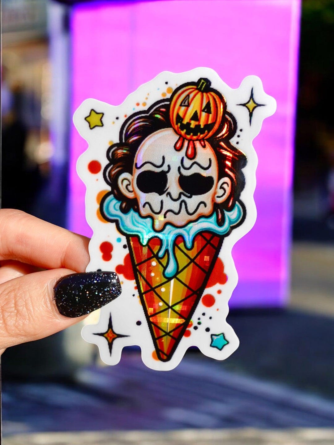 Horror Sundae Halloween Sticker - Etsy