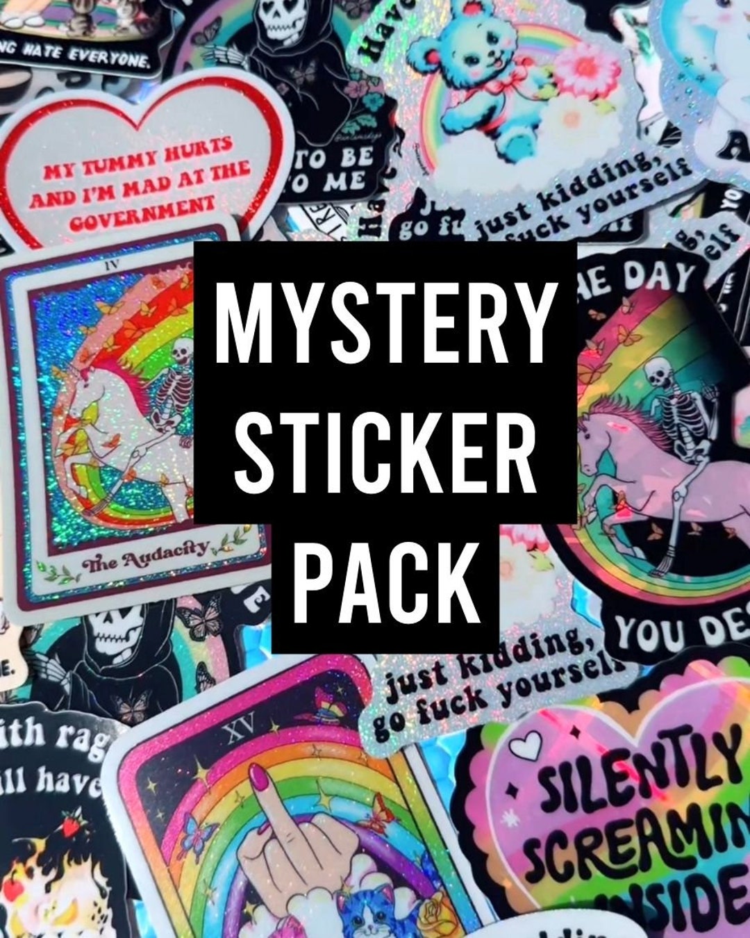 Funny Holographic Sticker Bundle: Waterproof Vinyl Decals - Etsy
