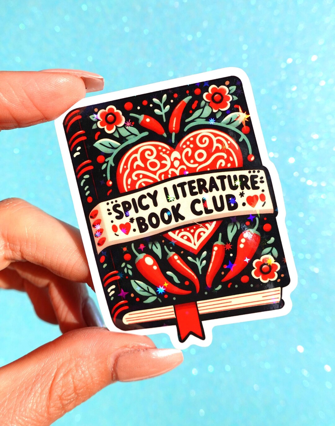 Spicy Literature Book Club Sticker – Funny Romance Reader Vinyl Sticker ...