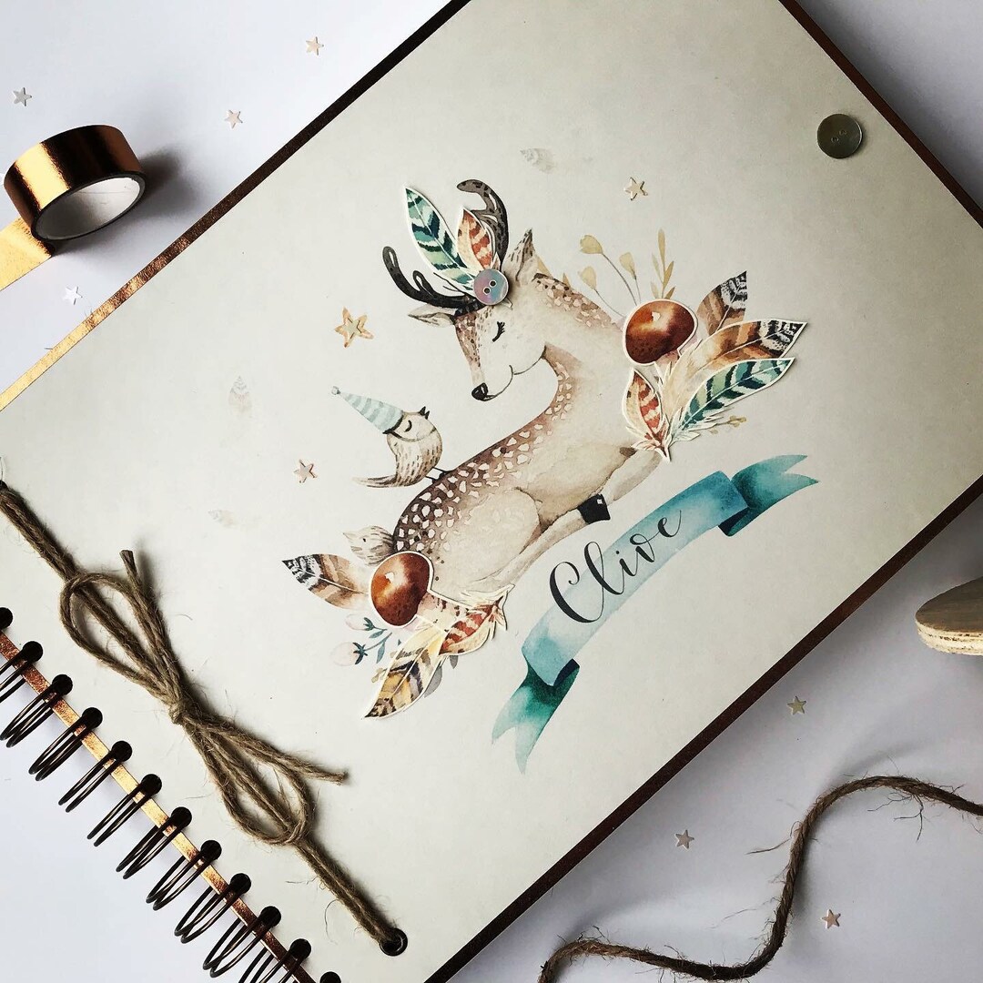 Handmade Personalised Memory Book/ Baby Scrapbook/ Photo Album/ Baby ...