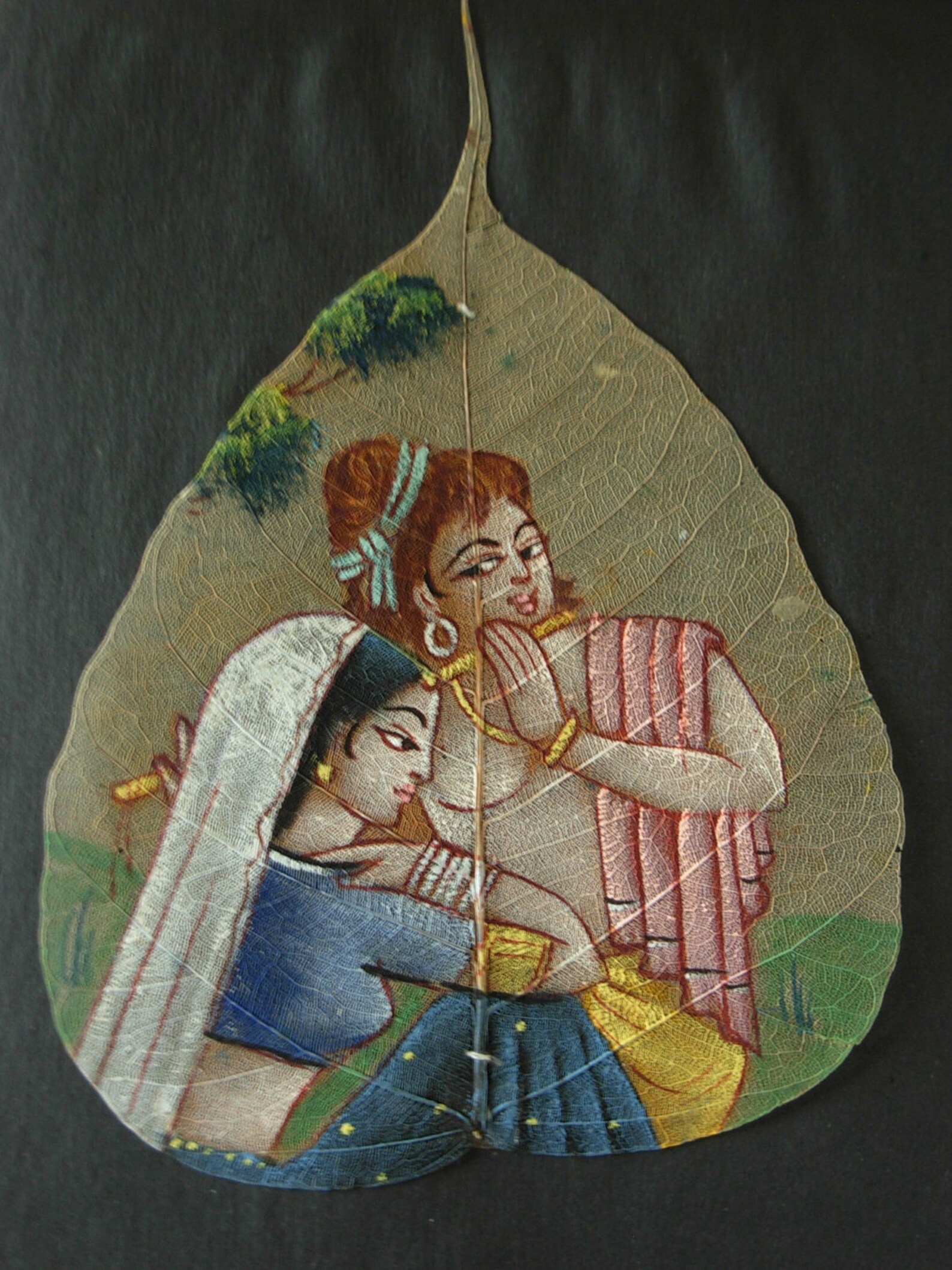 Vintage Pipal Leaf, Hand-painted Oil - Etsy