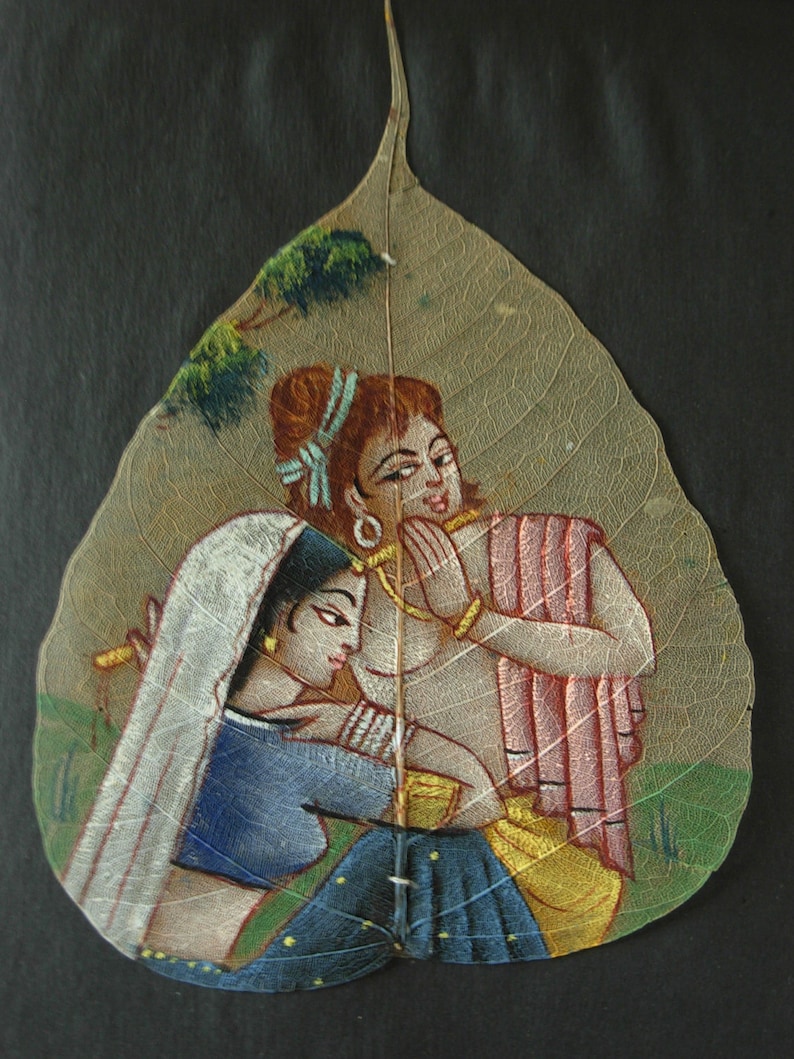 Vintage Pipal Leaf, Hand-painted Oil - Etsy