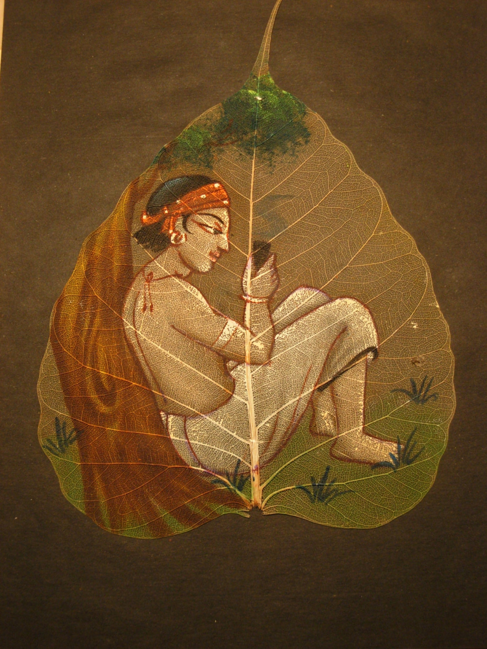 Vintage Pipal Leaf, Hand-painted Oil - Etsy