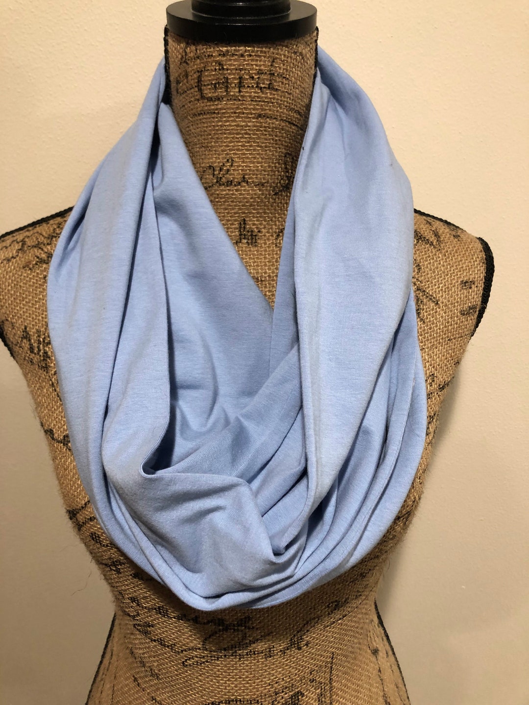 Light Blue Knit Infinity Scarf - Etsy