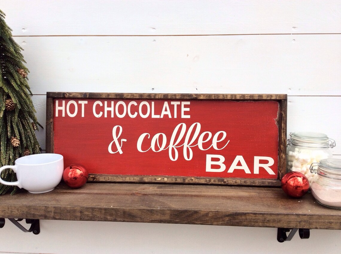 Hot Chocolate Bar Sign Coffee Bar Sign Hot Cocoa Bar Sign hot | Etsy