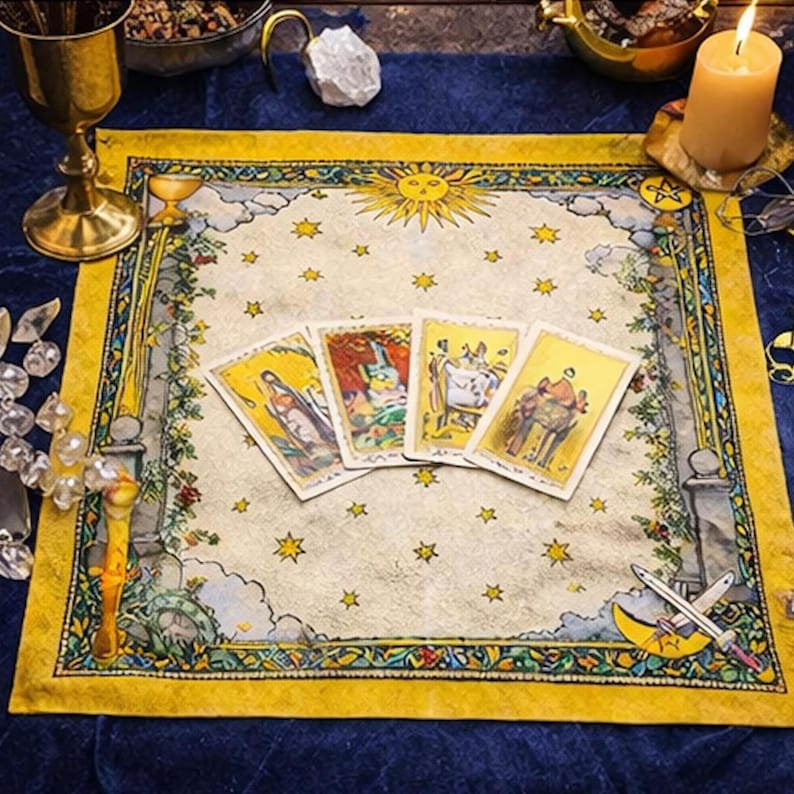 Rider Waite Tarot Cloth • Celestial Altar Spread Reading Surface - Etsy
