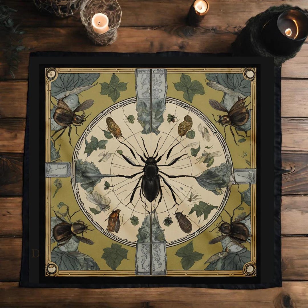 Bug Lover Alter Cloth - Tarot Divination Alter Cloth Distressed Vintage ...