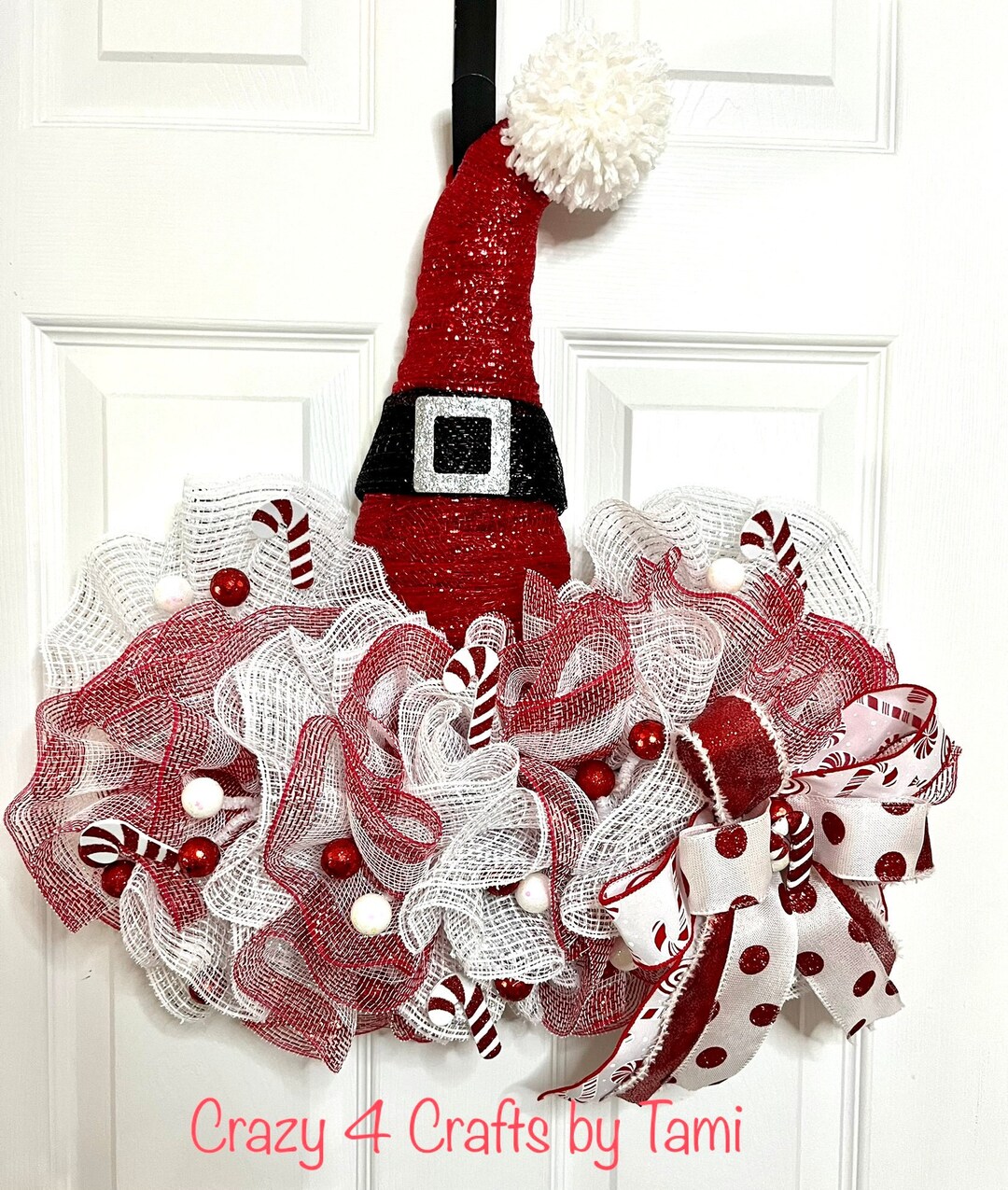 New-santa Candy Cane Hat With LED Lights-2024 - Etsy