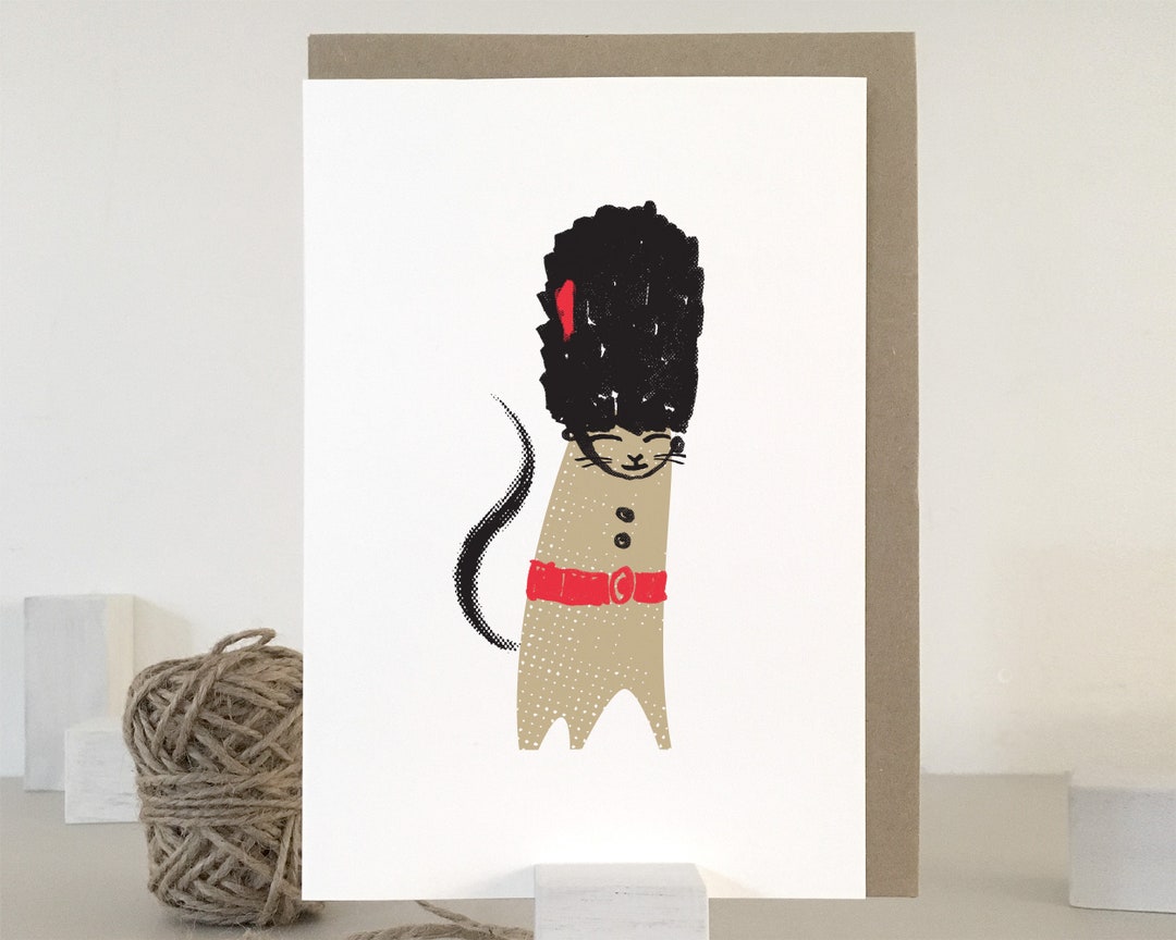 London Beefeater Cat Card | Cute Cat Greeting Card | Digital Art ...