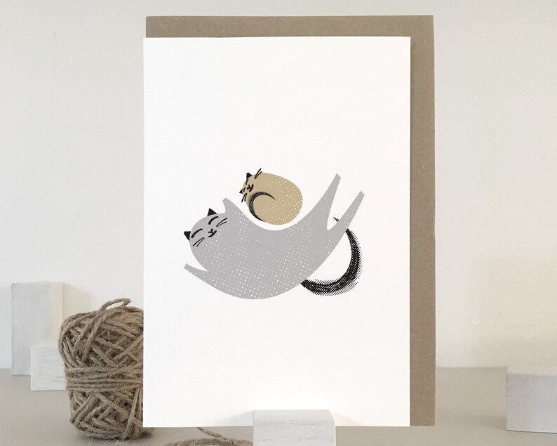 New Baby Card Cat Family Card Kitten Card Baby Shower | Etsy