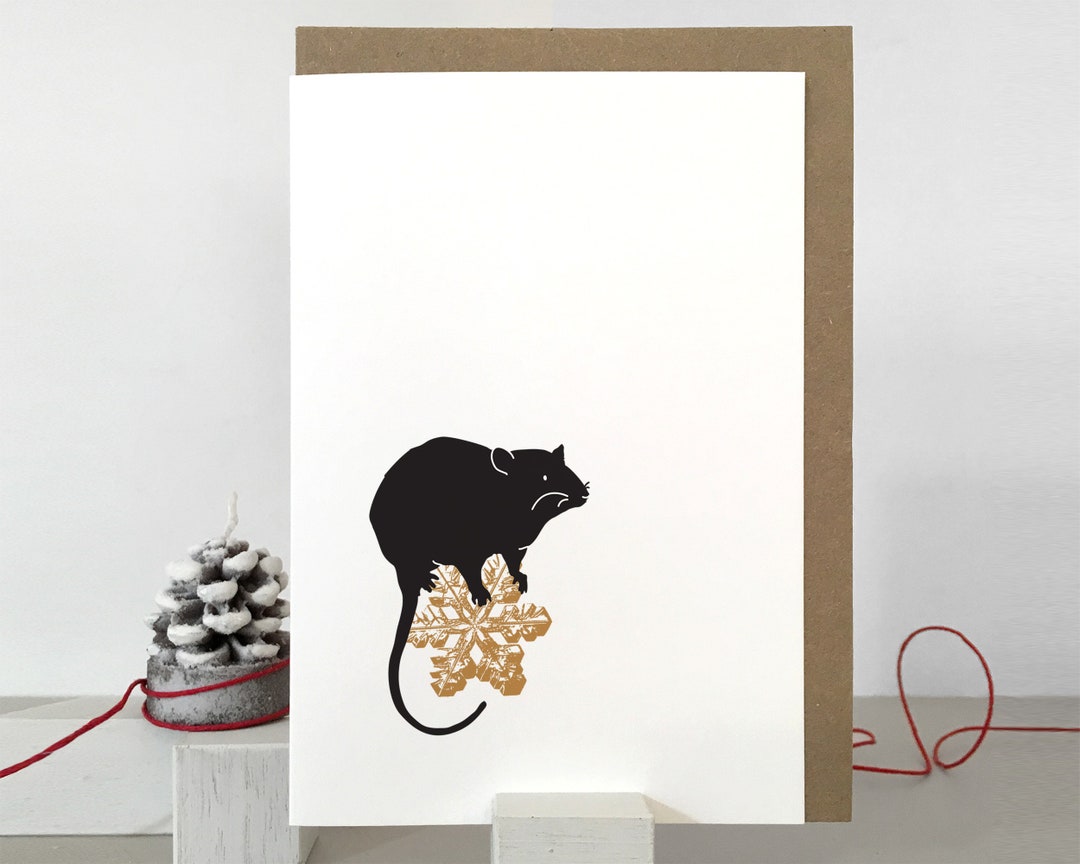 Rat Christmas Card: Snowflake Animal Holiday Card - Etsy