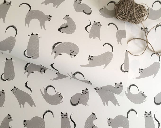 Grey Cat Wrapping Paper | Cat Craft Paper | Gift Wrap | Kitten Wrapping ...