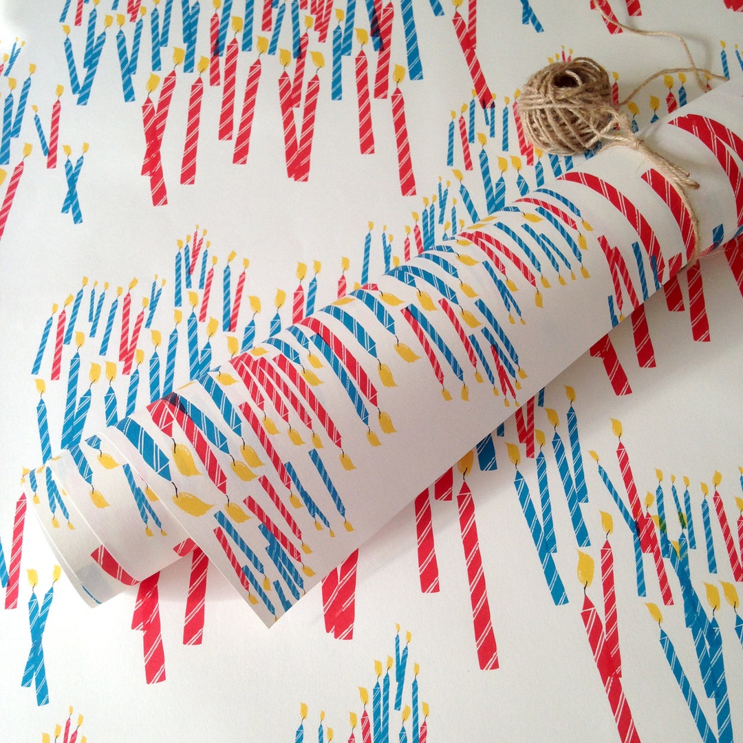 Birthday Candle Wrapping Paper | Birthday Gift Wrap Sheets | Minimalist ...