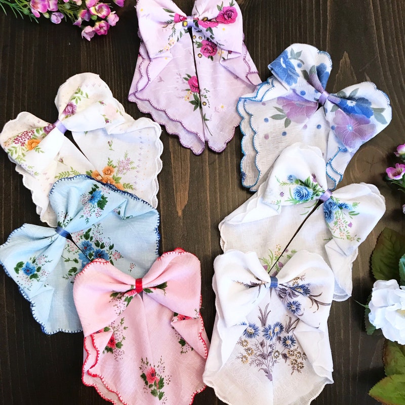 Vintage Hankie Hair Bow - Etsy