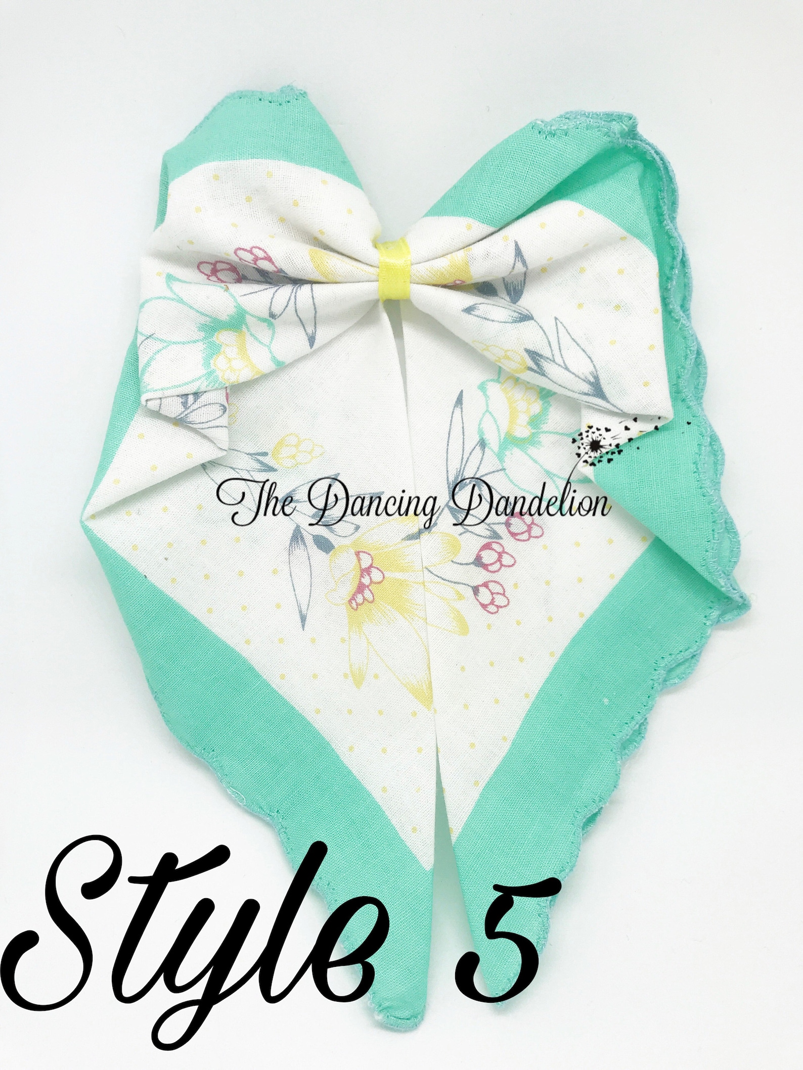 Vintage Handkerchief Bow: Floral Scallop Sailor Style - Etsy